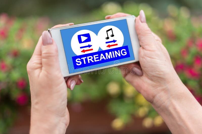 Streaming Concept on a Smartphone Stock Photo - Image of media, movie ...