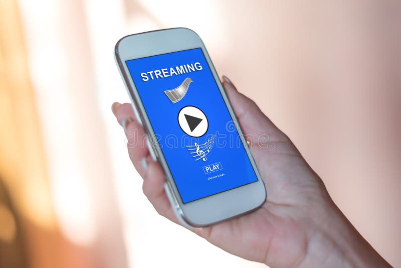 Streaming Concept on a Smartphone Stock Image - Image of streaming ...