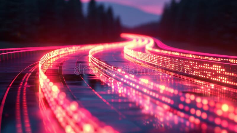 Streaming Data, Binary Data Moving on a Digital Road.Generative AI ...