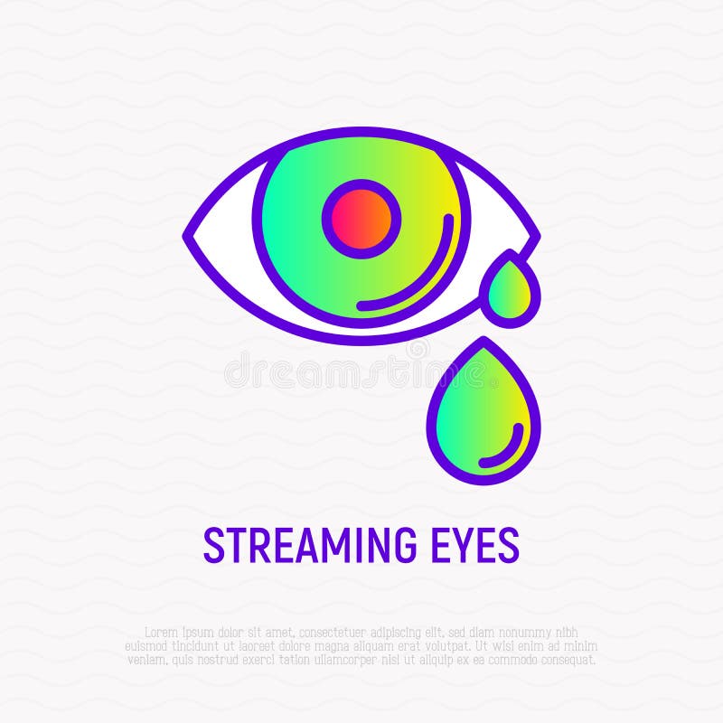 Streaming Eye Thin Line Icon Stock Vector - Illustration of health ...