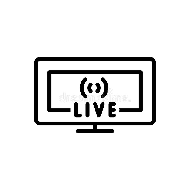 Black Line Icon for Streaming, Live and Connection Stock Vector ...