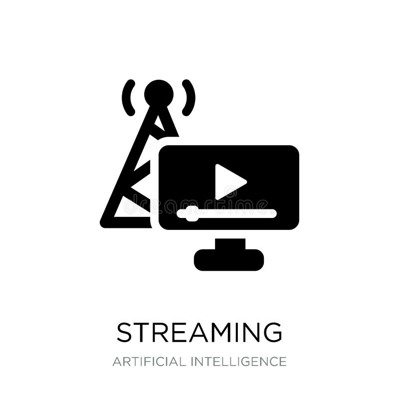 Streaming Icon in Trendy Design Style. Streaming Icon Isolated on White ...