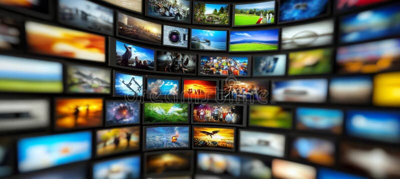 Streaming Media Grid with Diverse Video Content, Entertainment ...
