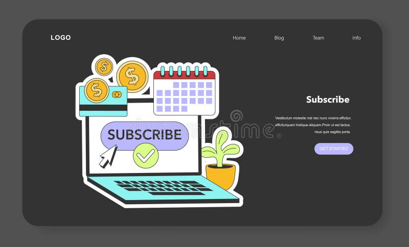 Streaming Media Service Night or Dark Mode Web Banner or Landing Page ...