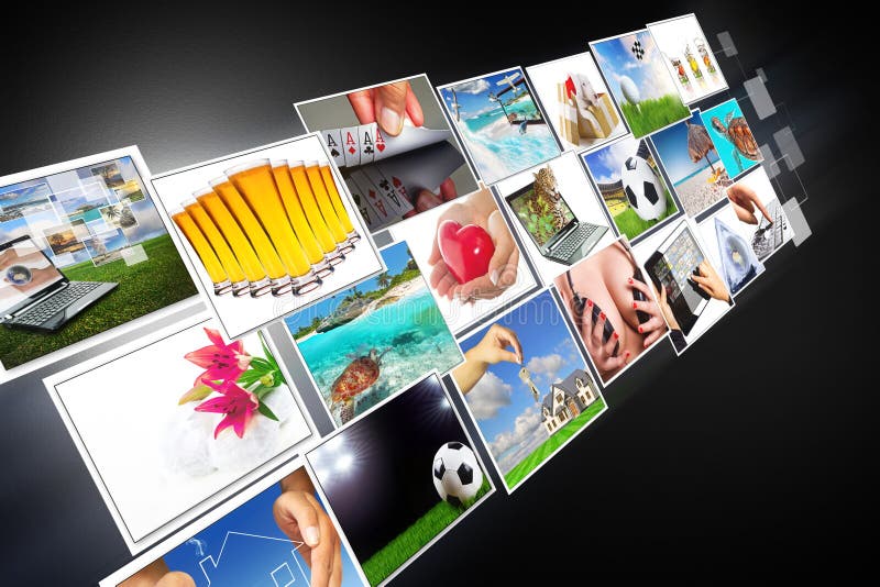 Multimedia Streaming from the Laptop Screen Stock Photo - Image of ...