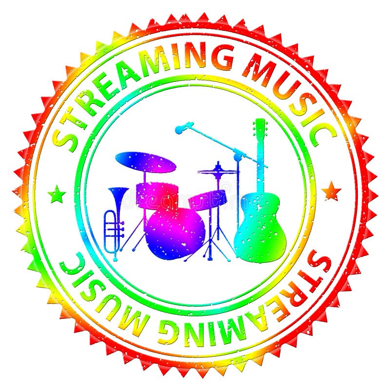 Streaming Music Shows Sound Track and Audio Stock Illustration ...