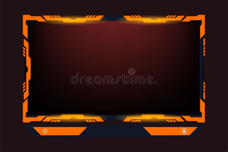 Streaming Overlay Frame and Screen Interface Decoration. Futuristic ...