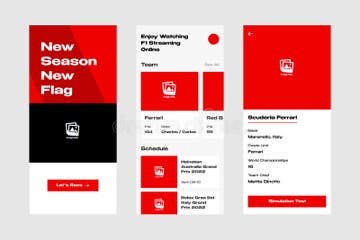 Streaming Racing App UI Design Stock Illustration - Illustration of ...