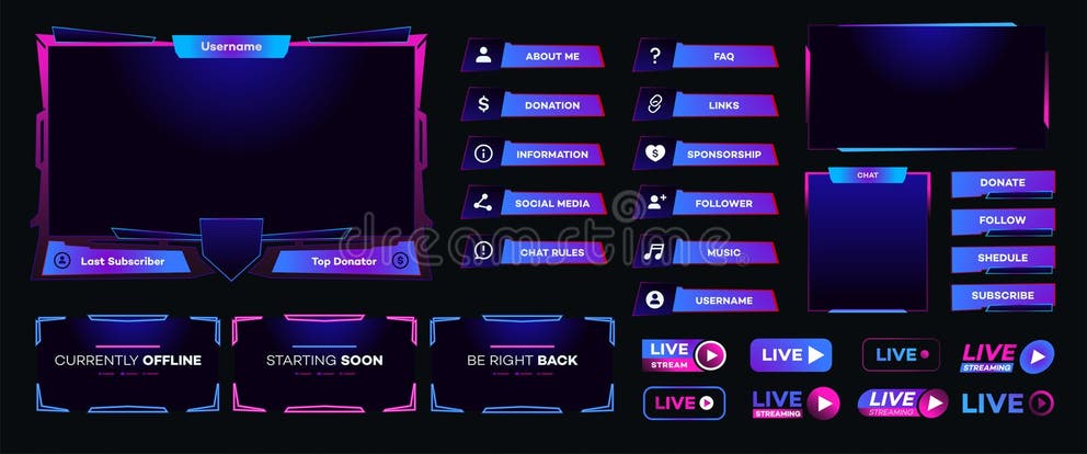 Screen Panel Overlay Neon Theme Stock Illustrations – 59 Screen Panel ...