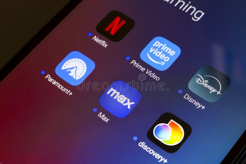 The Streaming Services Netflix, Amazon Prime Video, Disney Plus ...