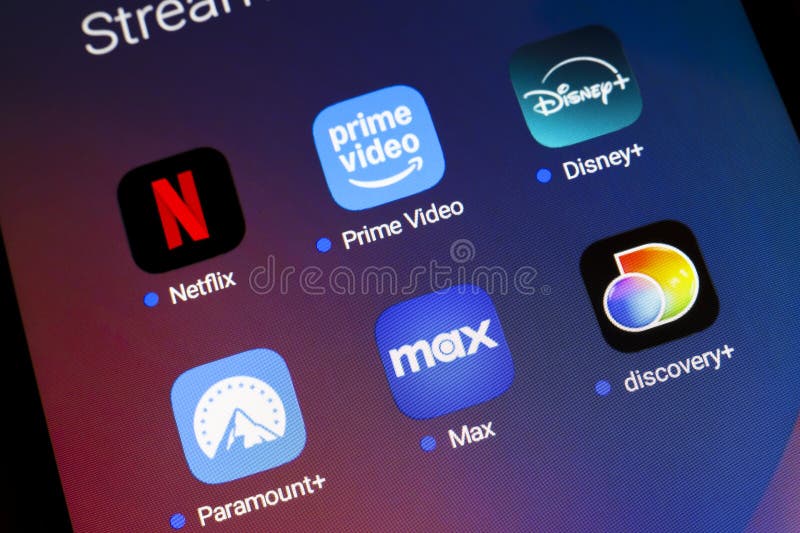 The Streaming Services Netflix, Amazon Prime Video, Disney Plus ...
