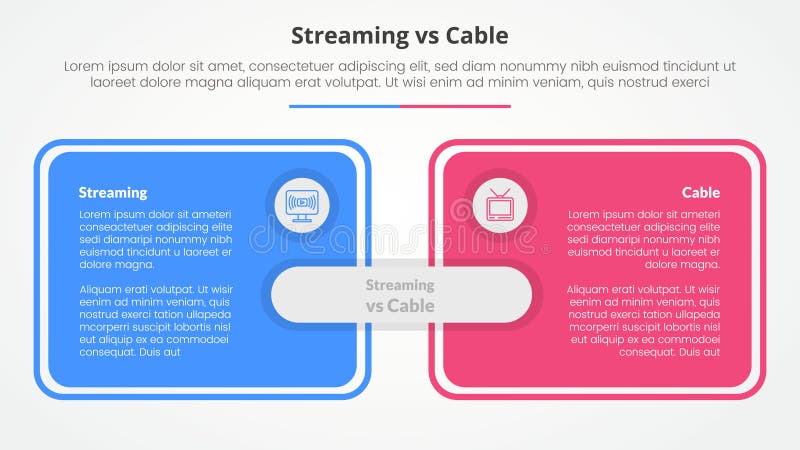 Streaming Services Vs Cable Comparison Opposite Infographic Concept for ...