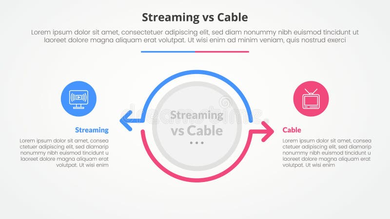 Streaming Services Vs Cable Comparison Opposite Infographic Concept for ...