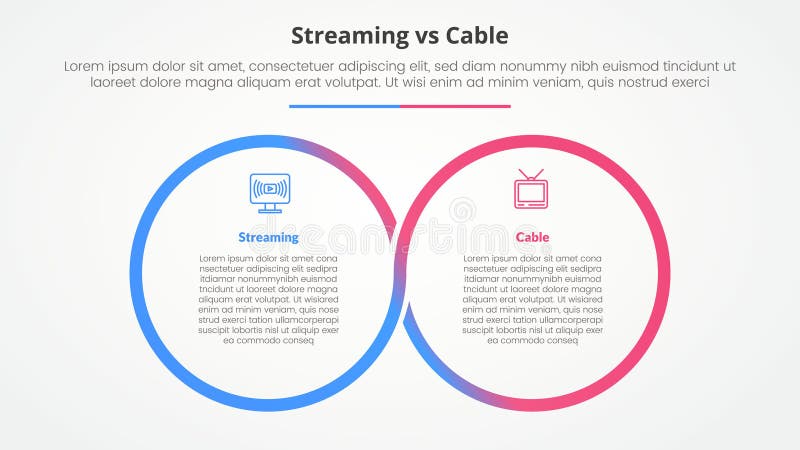 Streaming Services Vs Cable Comparison Opposite Infographic Concept for ...
