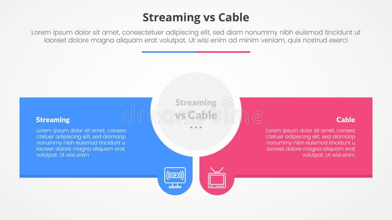 Streaming Services Vs Cable Comparison Opposite Infographic Concept for ...