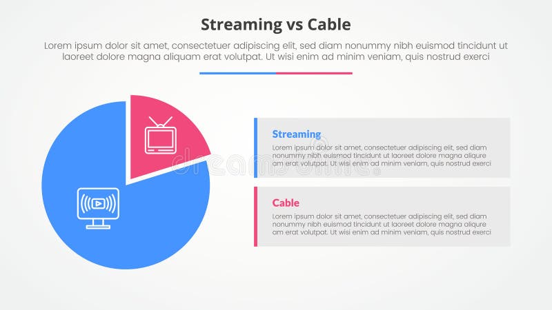 Streaming Services Vs Cable Comparison Opposite Infographic Concept for ...