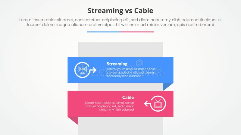 Streaming Services Vs Cable Comparison Opposite Infographic Concept for ...