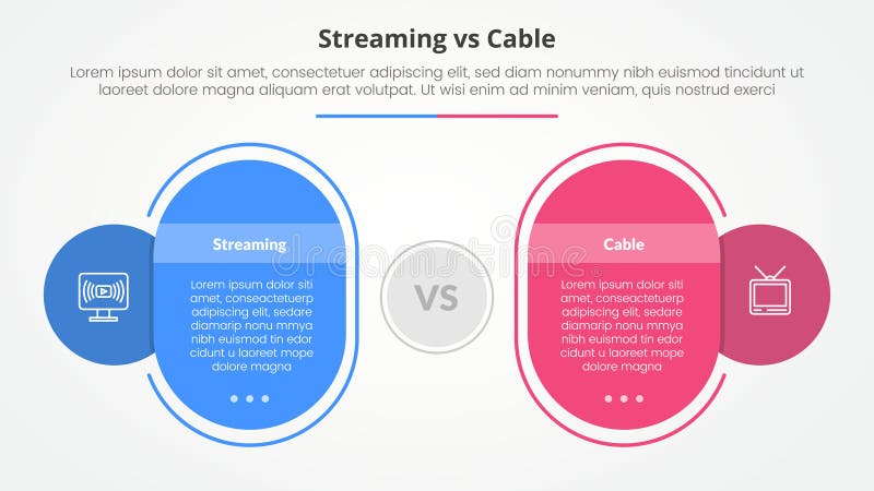 Streaming Services Vs Cable Comparison Opposite Infographic Concept for ...