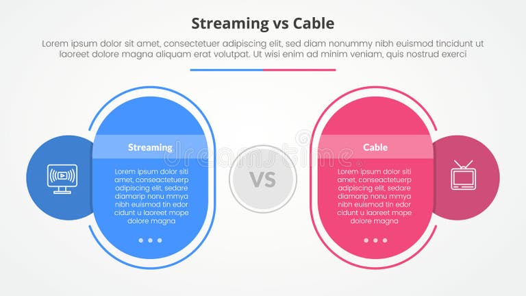Streaming Services Vs Cable Comparison Opposite Infographic Concept for ...