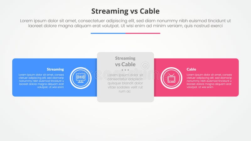 Streaming Services Vs Cable Comparison Opposite Infographic Concept for ...