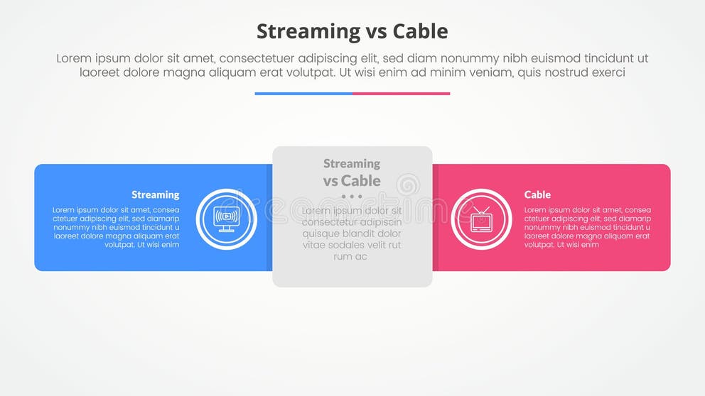 Streaming Services Vs Cable Comparison Opposite Infographic Concept for ...