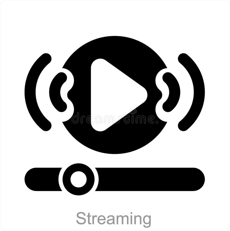 Streaming and Share Screen Icon Concept Stock Illustration ...