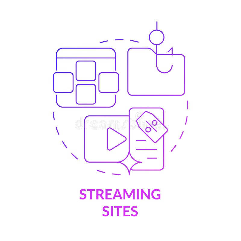 Streaming Sites Purple Gradient Concept Icon Stock Vector ...