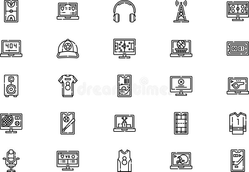 Streaming Sports Icons Collection is a Vector Illustration with ...