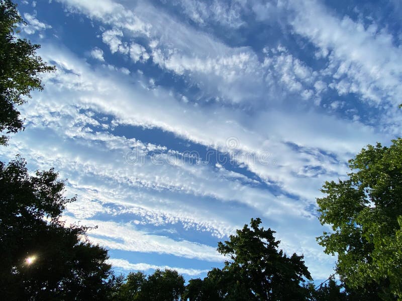 Streaming Summer Evening Clouds in June Stock Photo - Image of clouds ...
