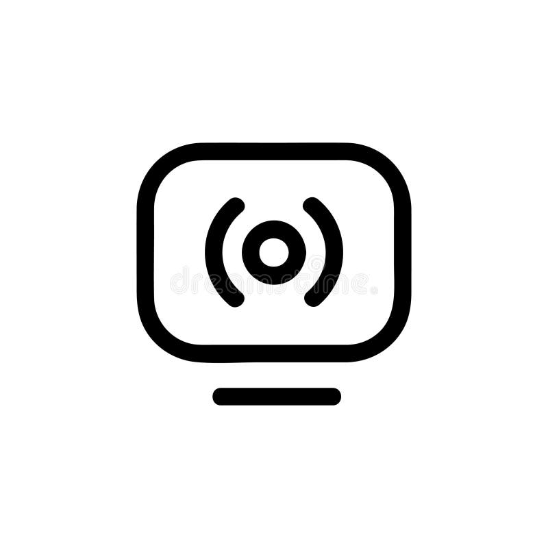 Streaming Tv App Vector Icon, Outline Style. Stock Vector ...