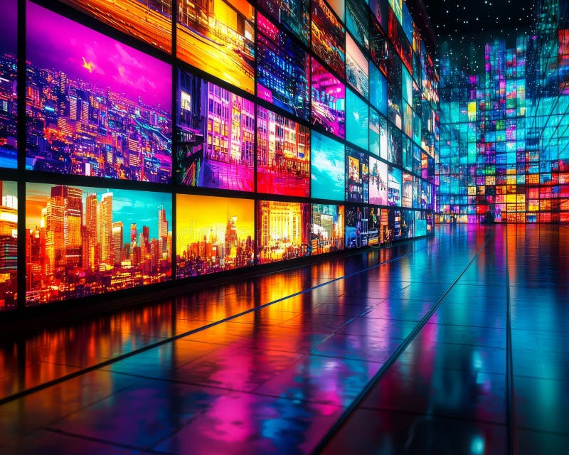 A Streaming Wall Featuring Vibrant, Colorful Channel Images, Serving As ...