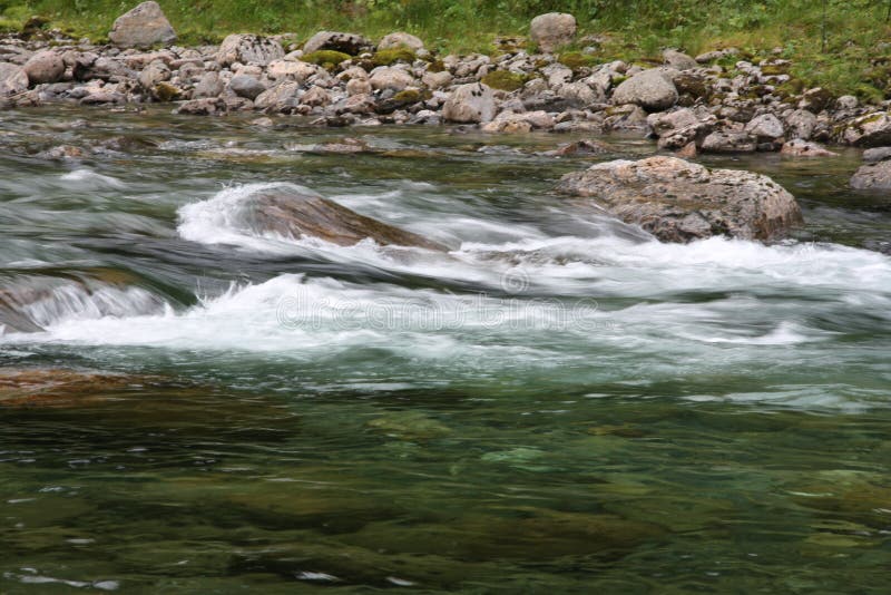 Streaming Water in the River with Rocks Stock Photo - Image of moss ...