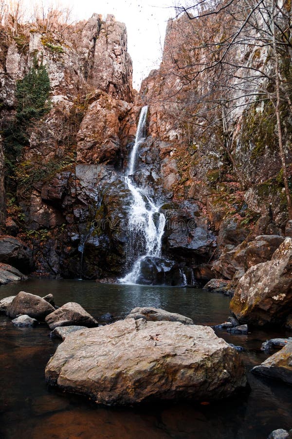 Streaming Waterfall in Autumn Stock Image - Image of river, spring ...
