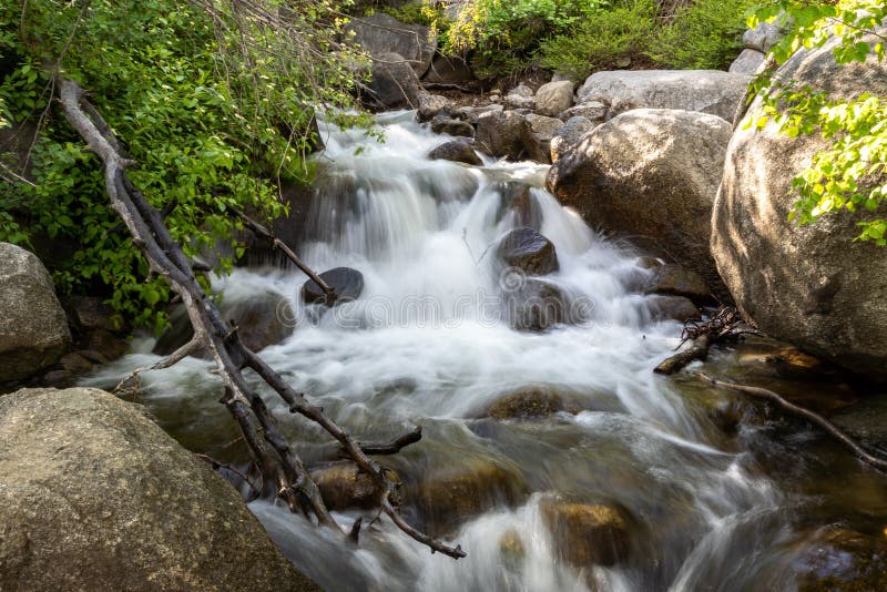 Streaming Waterfall in Scenic Bells Canyon; Motion Blur of Water Stock ...
