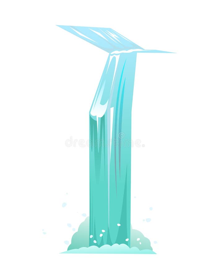 Streaming Waterfall Water. Dense Cascade Flow Downward. Fast Stream ...