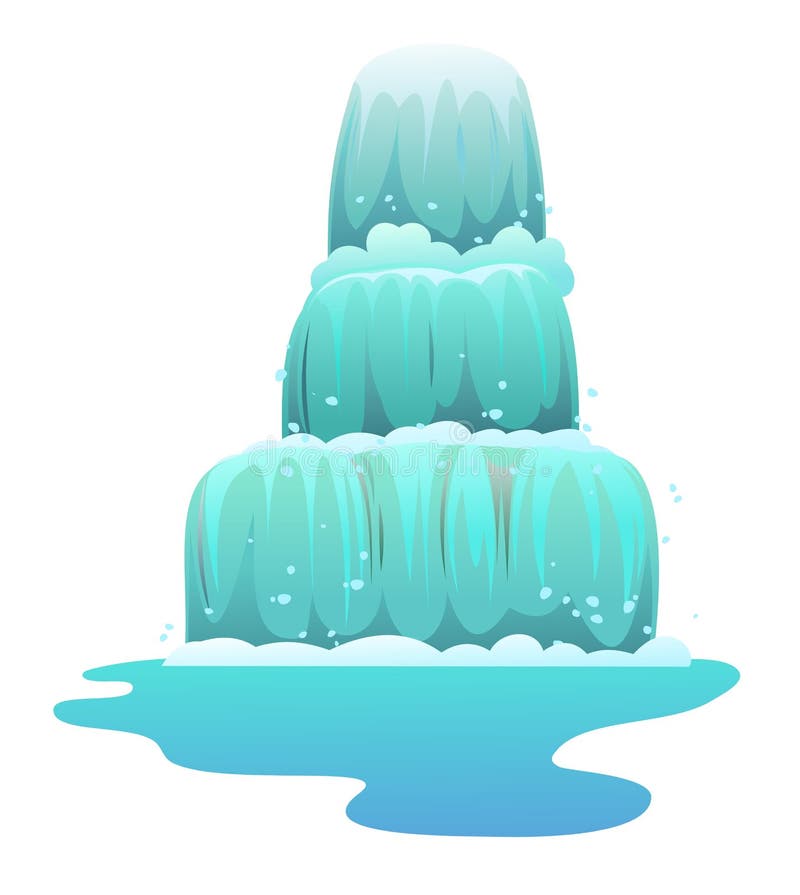 Streaming Waterfall Water. Dense Cascade Flow Downward. Fast Stream ...