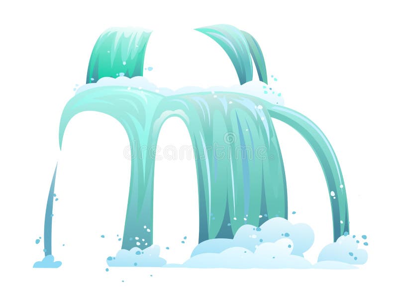 Streaming Waterfall Water. Dense Cascade Flow Downward. Fast Stream ...