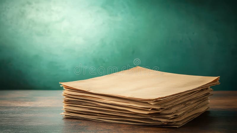 Streamline Workflow with Organized Paperwork, Stack of Papers on Table ...