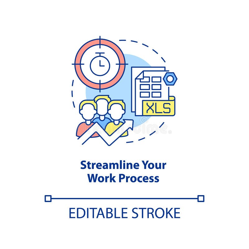 Streamline Your Work Process Concept Icon Stock Vector - Illustration ...