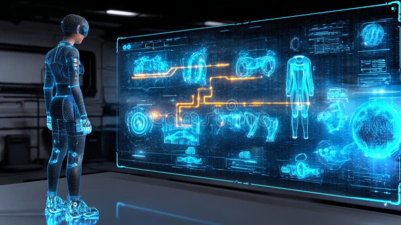 Streamlined Android Interacting with Holographic Display Showcasing ...