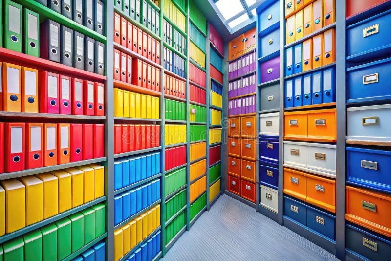 Streamlined Archival Storage: Aerial View of Efficient Ring Binder ...