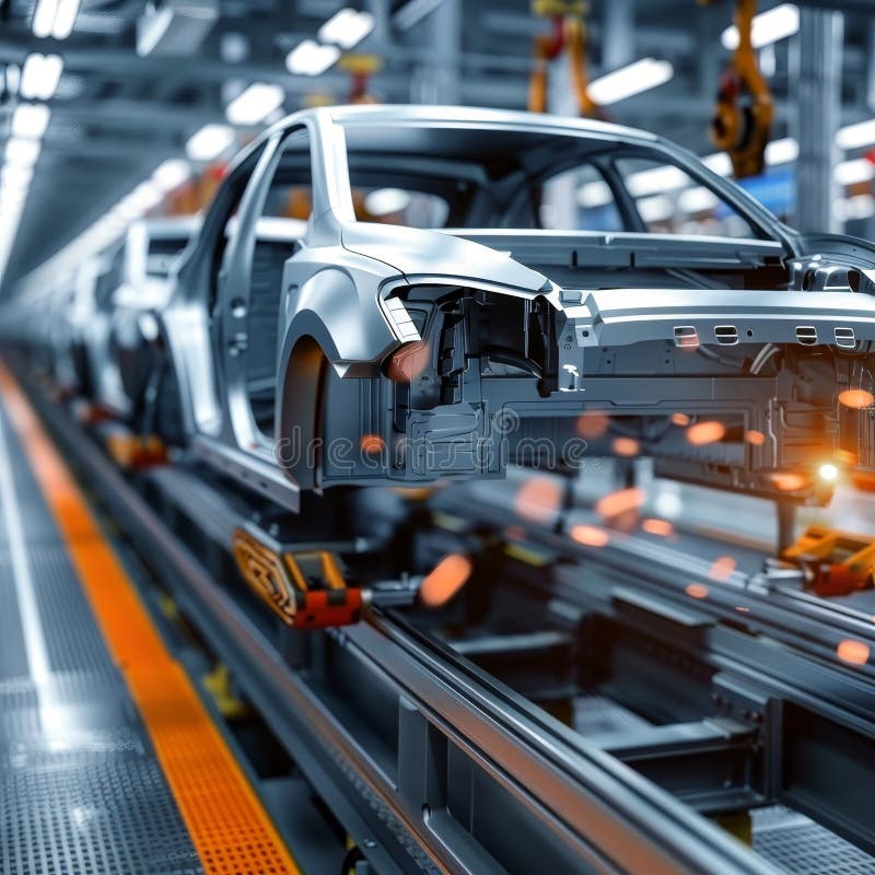 Streamlined Assembly Process of Modern Vehicles in a Bustling ...