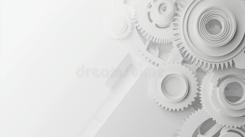 A Streamlined Background of Abstract Gears and Cogwheels in Grey and ...
