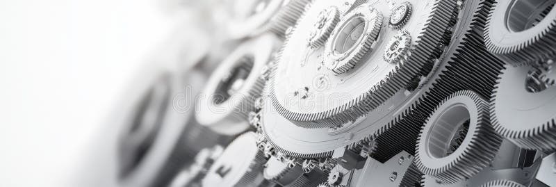 A Streamlined Background of Abstract Gears and Cogwheels in Grey and ...