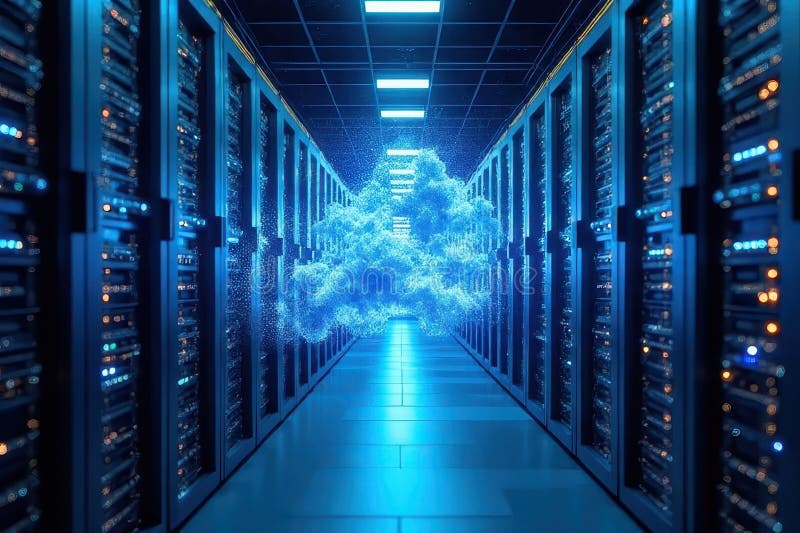 Streamlined Business Operations Via Cloud Technology Stock Illustration ...