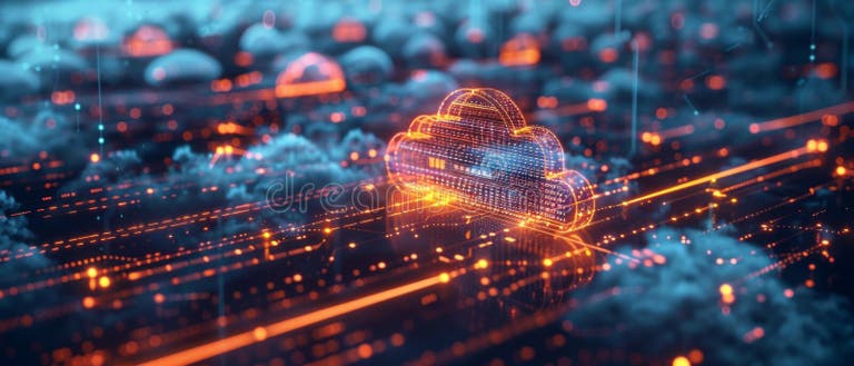 Streamlined Business Process Flowchart with Tech Elements Like Servers ...