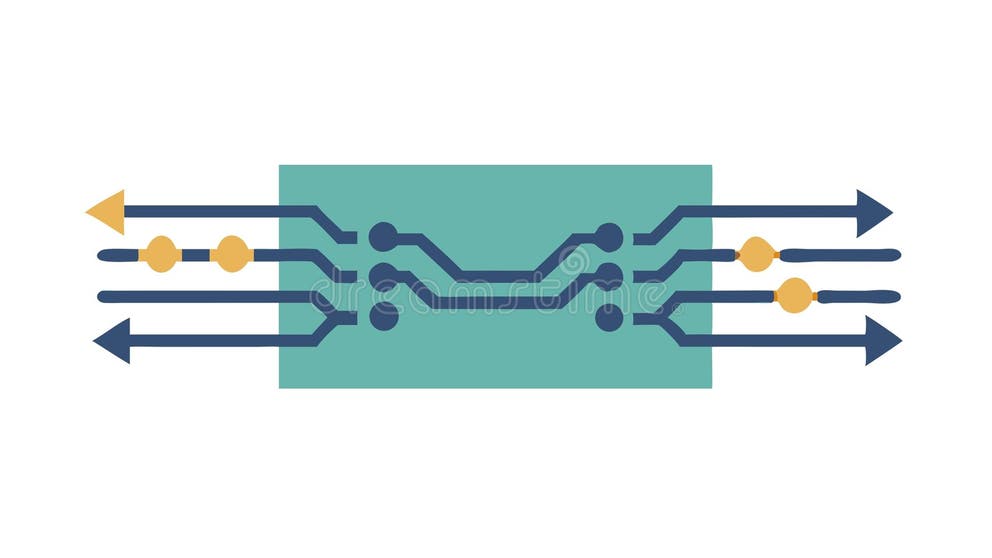 Streamlined Circuit Board Data Flow Icon, Vector Design Generative AI ...