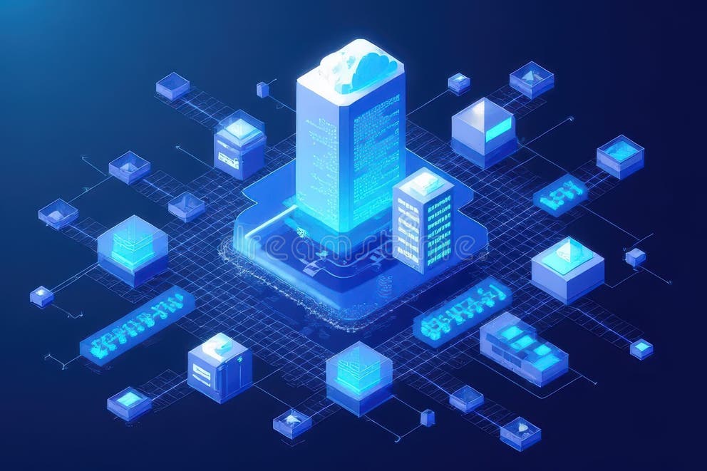 Streamlined Cloud-Based Infrastructure Services Stock Illustration ...