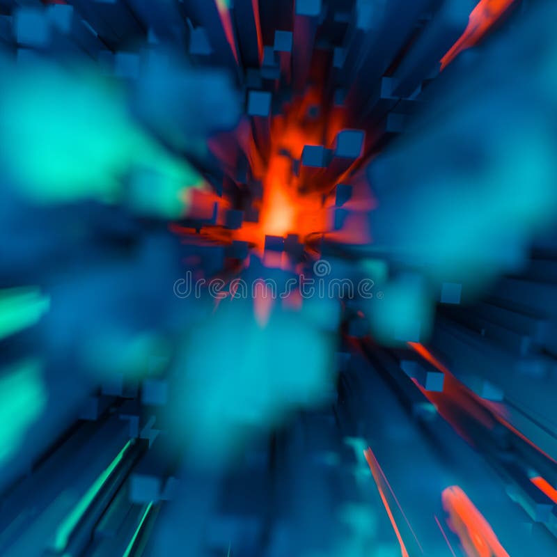 Streamlined Data Explosion, Technology Concept Stock Illustration ...