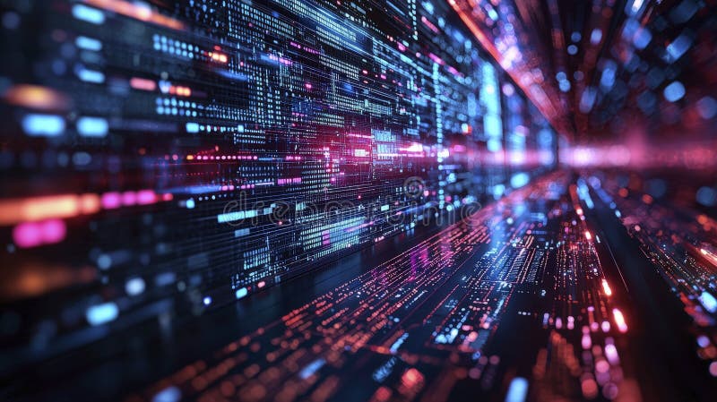 Streamlined Data Pathways in Vivid Colors Stock Illustration ...